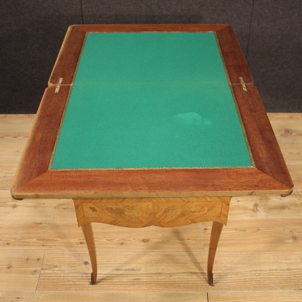 French Game Table in Inlaid Wood, 1960s for sale at Pamono