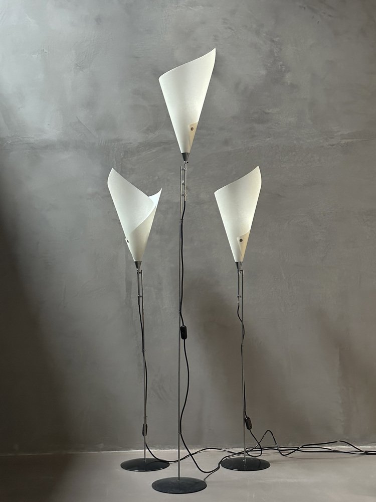 Calla Floor Lamps by Marcello Cuneo for Valenti, Italy, 1975, Set of 3 ...