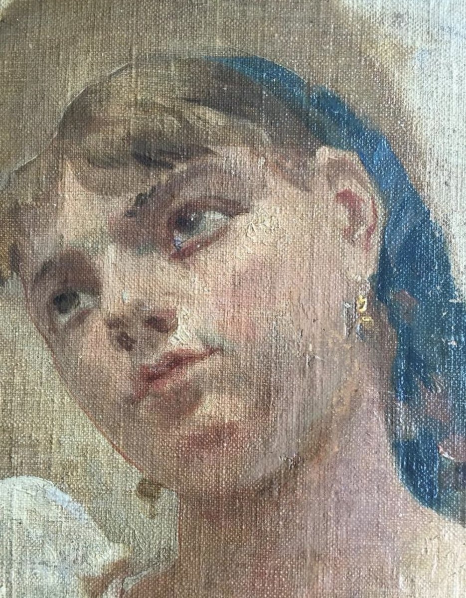 Spanish School Artist, Study of a Lady, Late 1800s, Oil on Canvas for ...