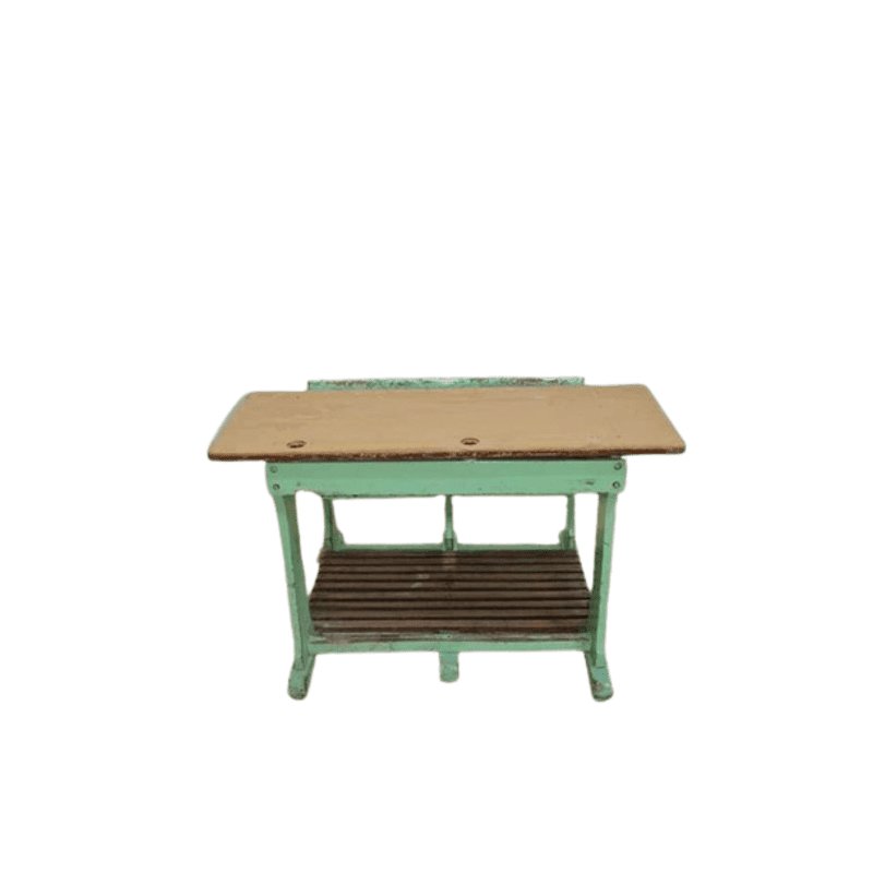 Antique Children Desk with Folding Chairs for sale at Pamono