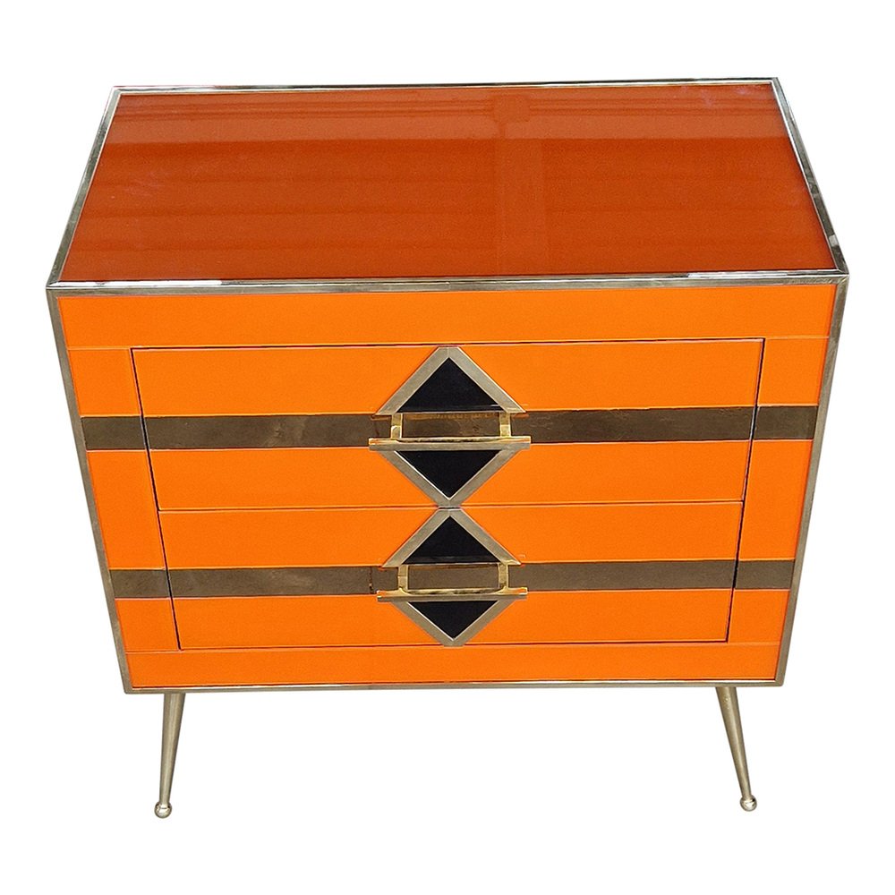 Colored Glass Bedside Table, 1980s for sale at Pamono
