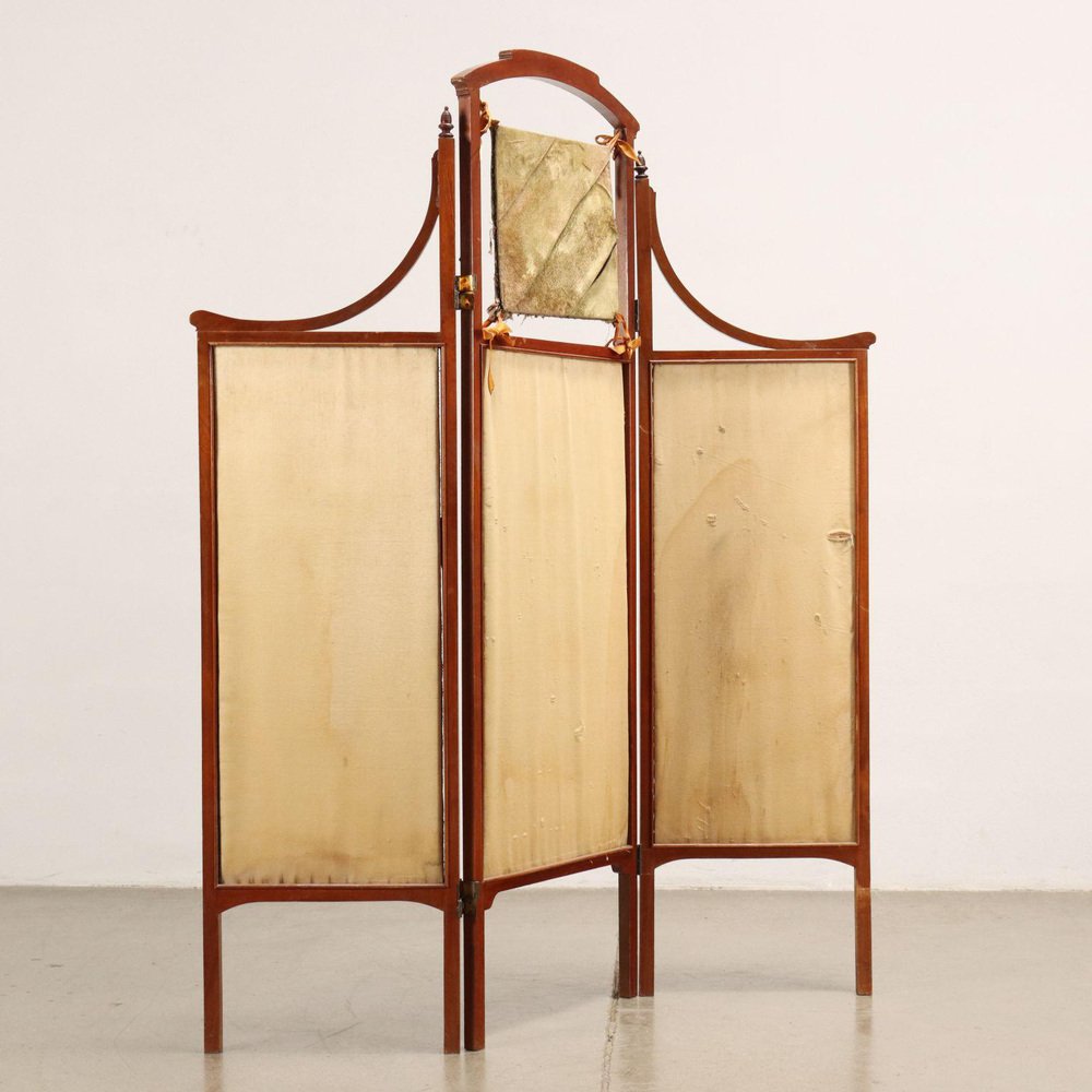 Small Art Nouveau Screen in Mahogany for sale at Pamono
