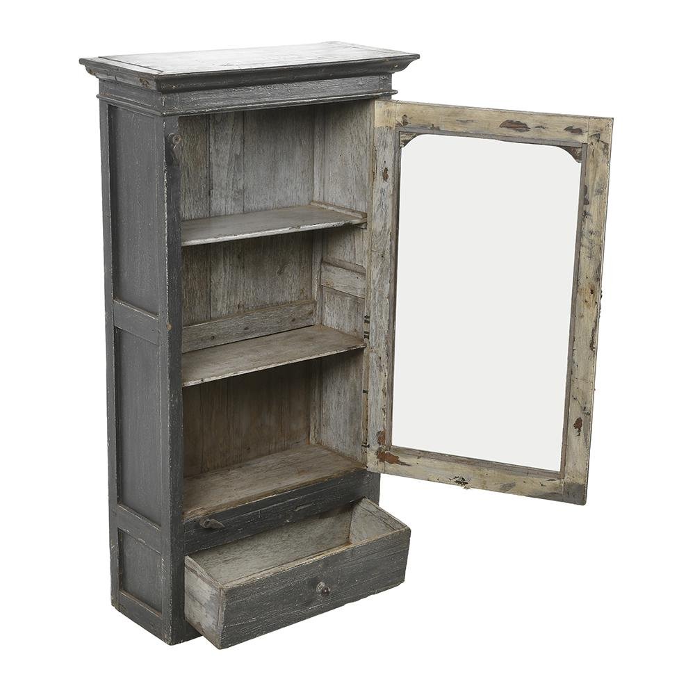 Weathered Wooden Wall Display Case for sale at Pamono