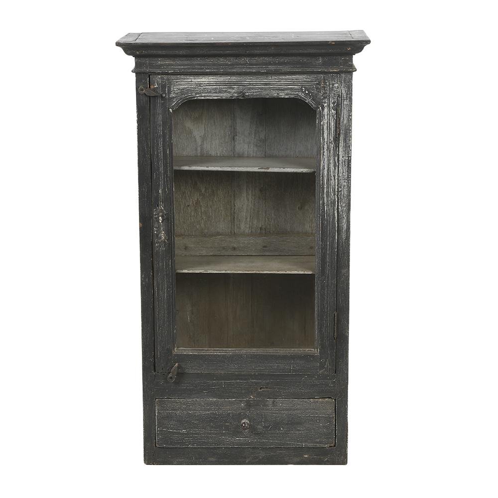 Weathered Wooden Wall Display Case for sale at Pamono