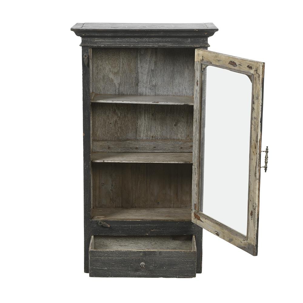 Weathered Wooden Wall Display Case for sale at Pamono
