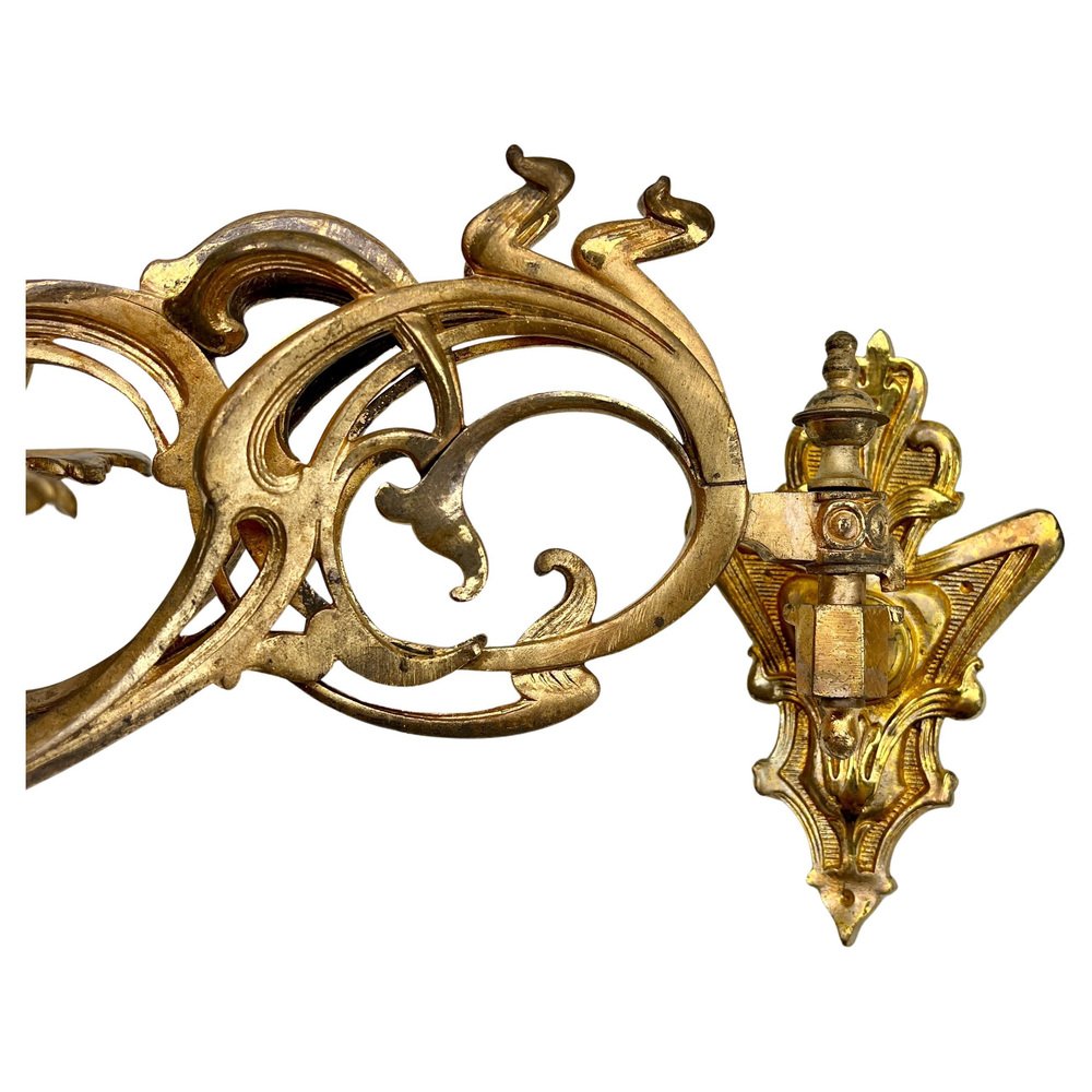 Art Nouveau Brass Wall Mount Candlesticks, 1930s, Set of 2 for sale at ...