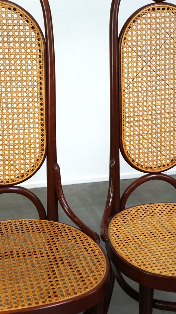 Vintage High Dark Brown Bentwood Chairs Model Lange Jan-Long John from ...
