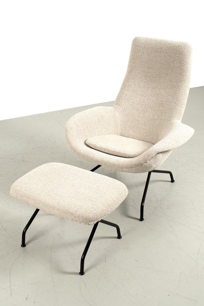 Vintage Lounge Chair with Hocker from Asko for sale at Pamono