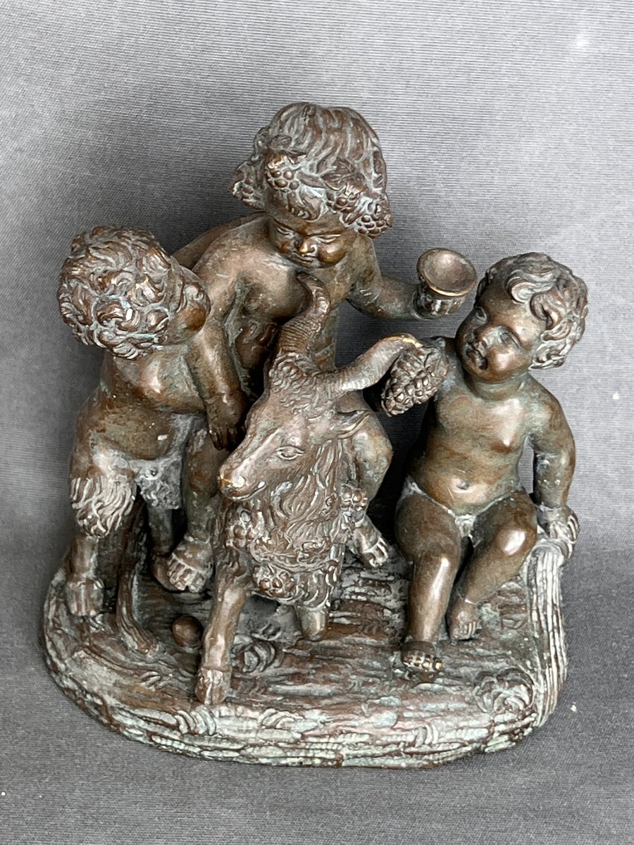 Bacchus and Children Playing with Goat, 19th Century, Bronze for sale ...
