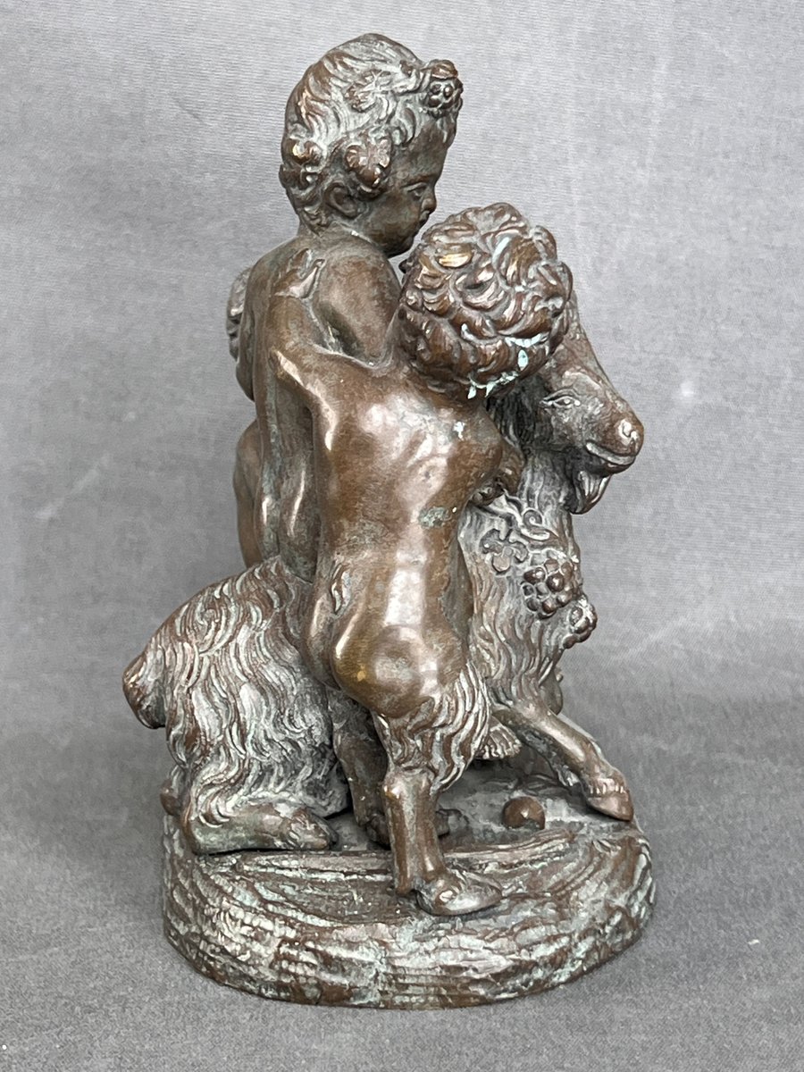 Bacchus and Children Playing with Goat, 19th Century, Bronze for sale ...