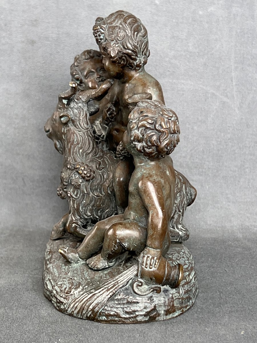Bacchus and Children Playing with Goat, 19th Century, Bronze for sale ...