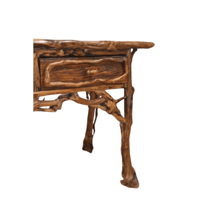 Olive Wood Console Table with Two Drawers for sale at Pamono