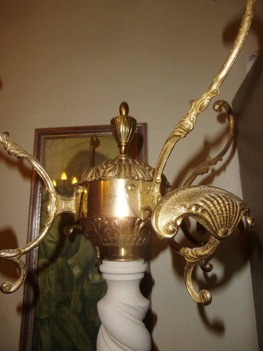 Mid-Century Barley Twist Lion Heads Brass Coat Stand, 1960s for sale at ...