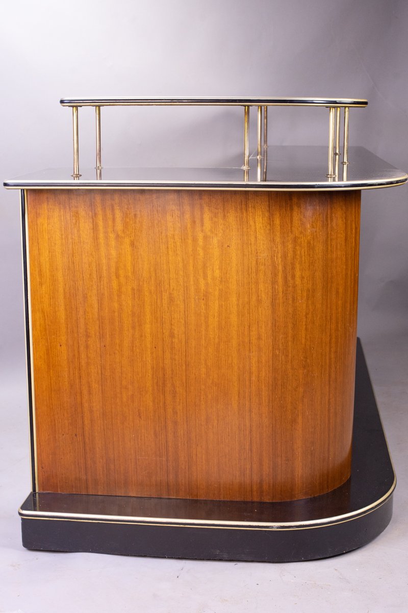 Mid-Century Dry Bar in Teak, Formica & Brass, 1950s for sale at Pamono