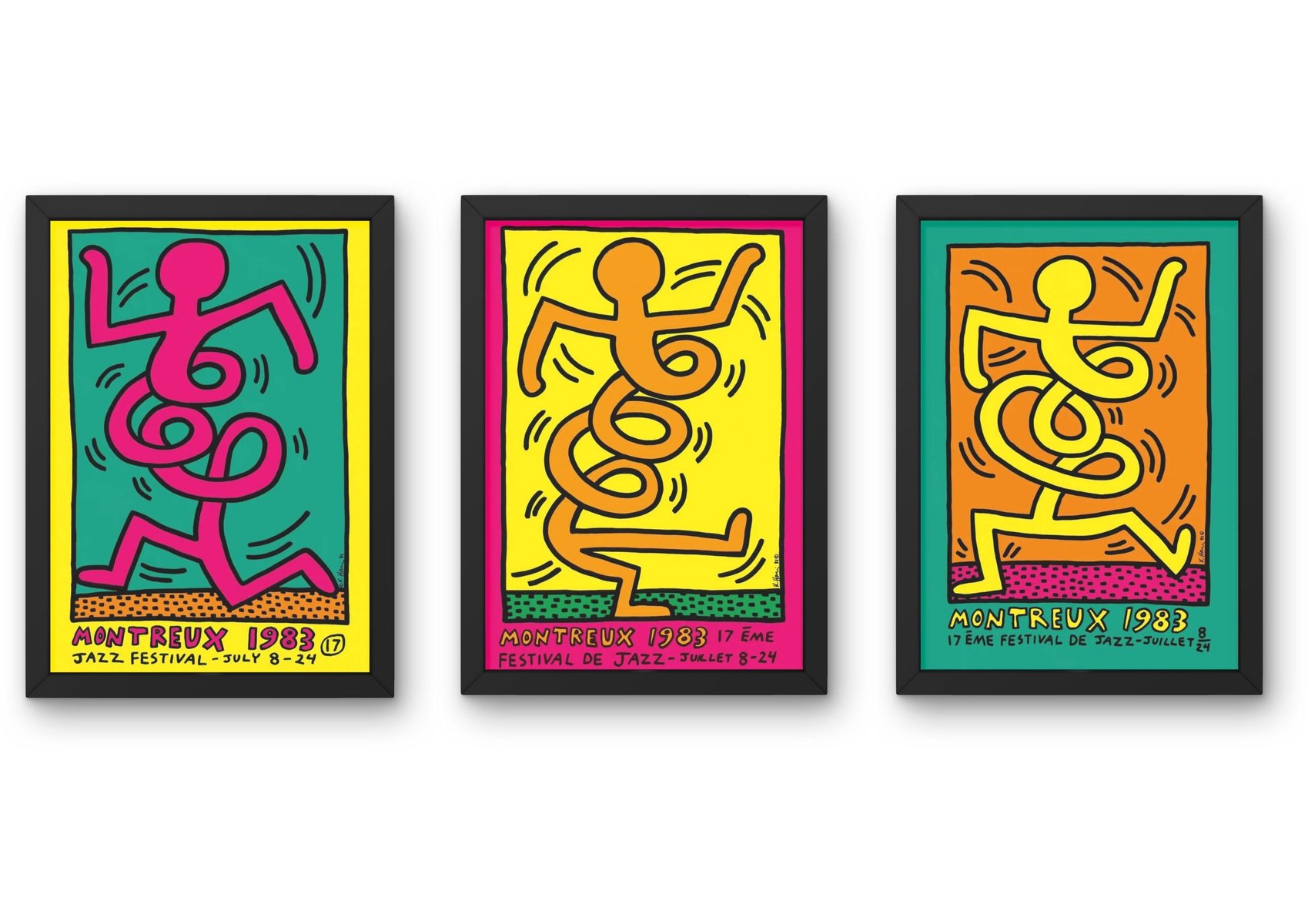 Montreux Jazz Festival Poster in Green by Keith Haring, 1983 for sale ...