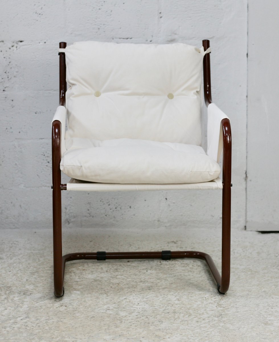 Tubular Armchair with Suspended Fabric Seat, 1970, Image 8