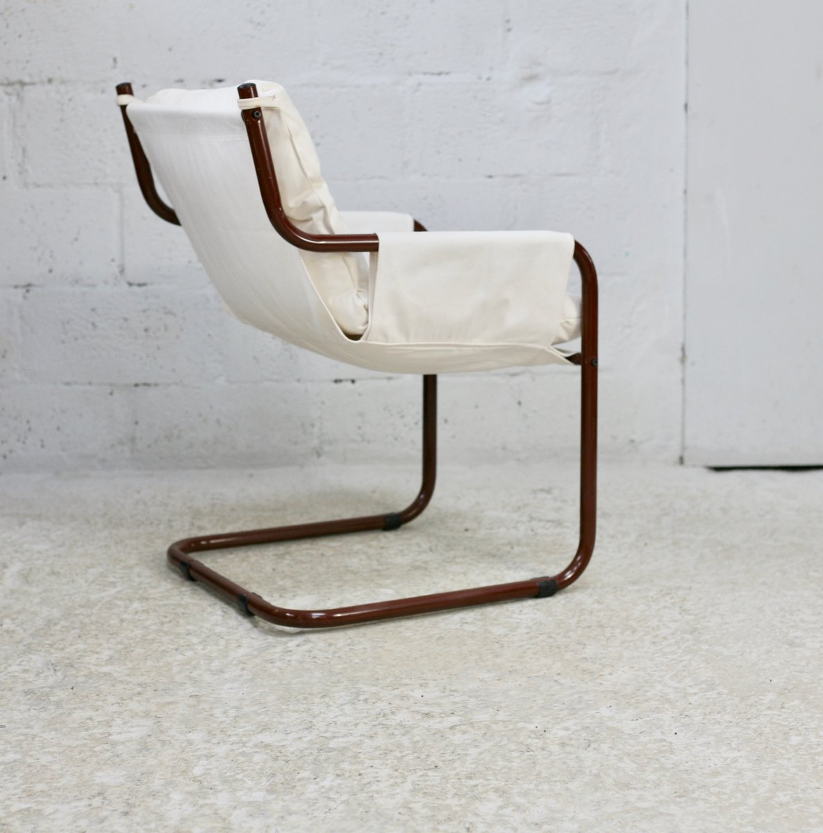 Tubular Armchair with Suspended Fabric Seat, 1970, Image 10
