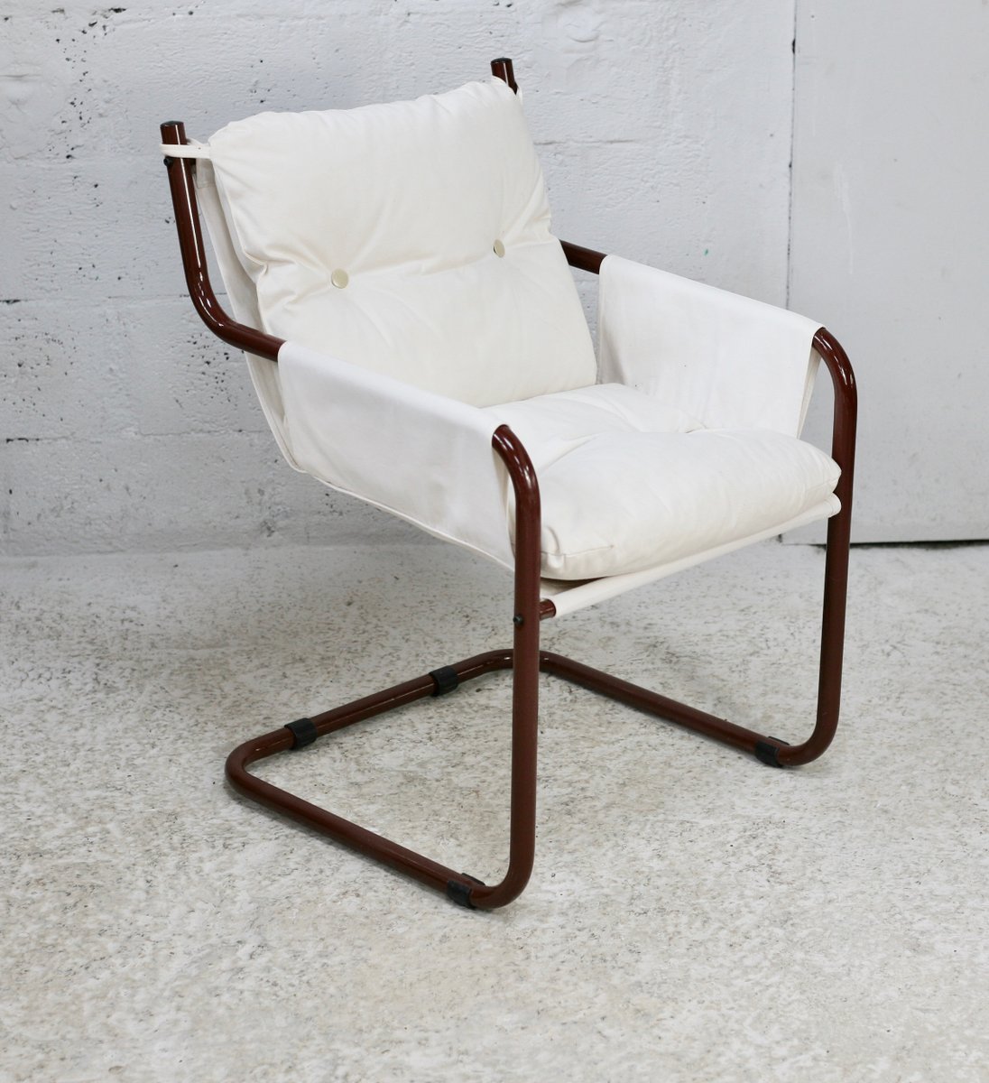 Tubular Armchair with Suspended Fabric Seat, 1970, Image 9