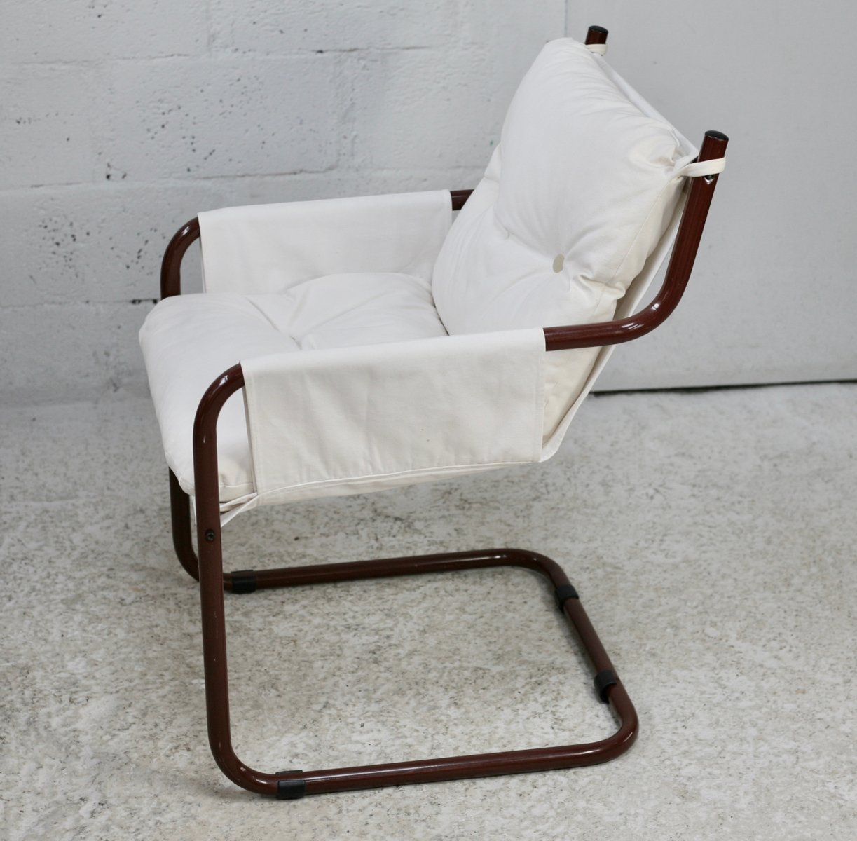 Tubular Armchair with Suspended Fabric Seat, 1970, Image 7