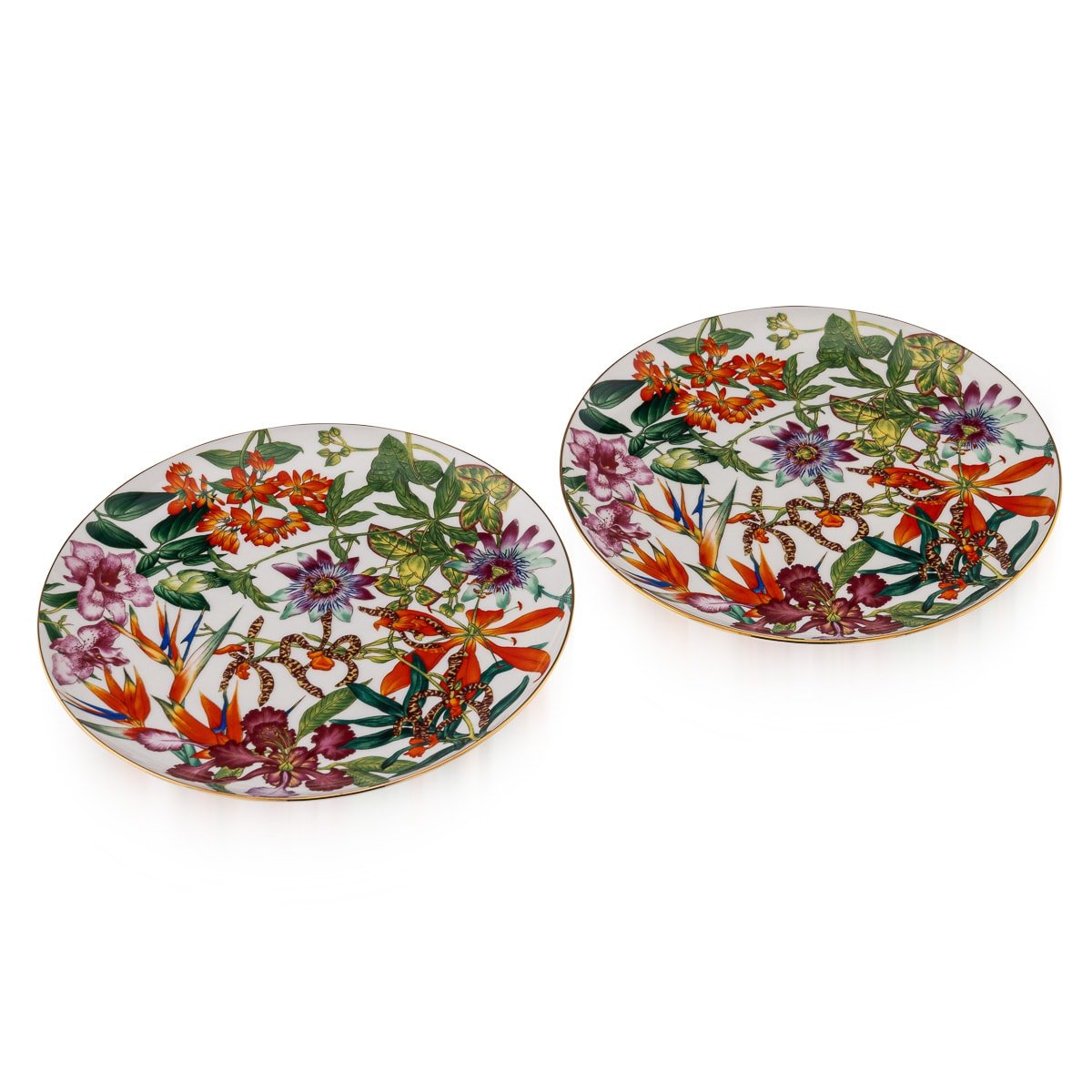 French Ceramic Passifolia Dinner Plates by Hermes for Hermès, 2000s ...