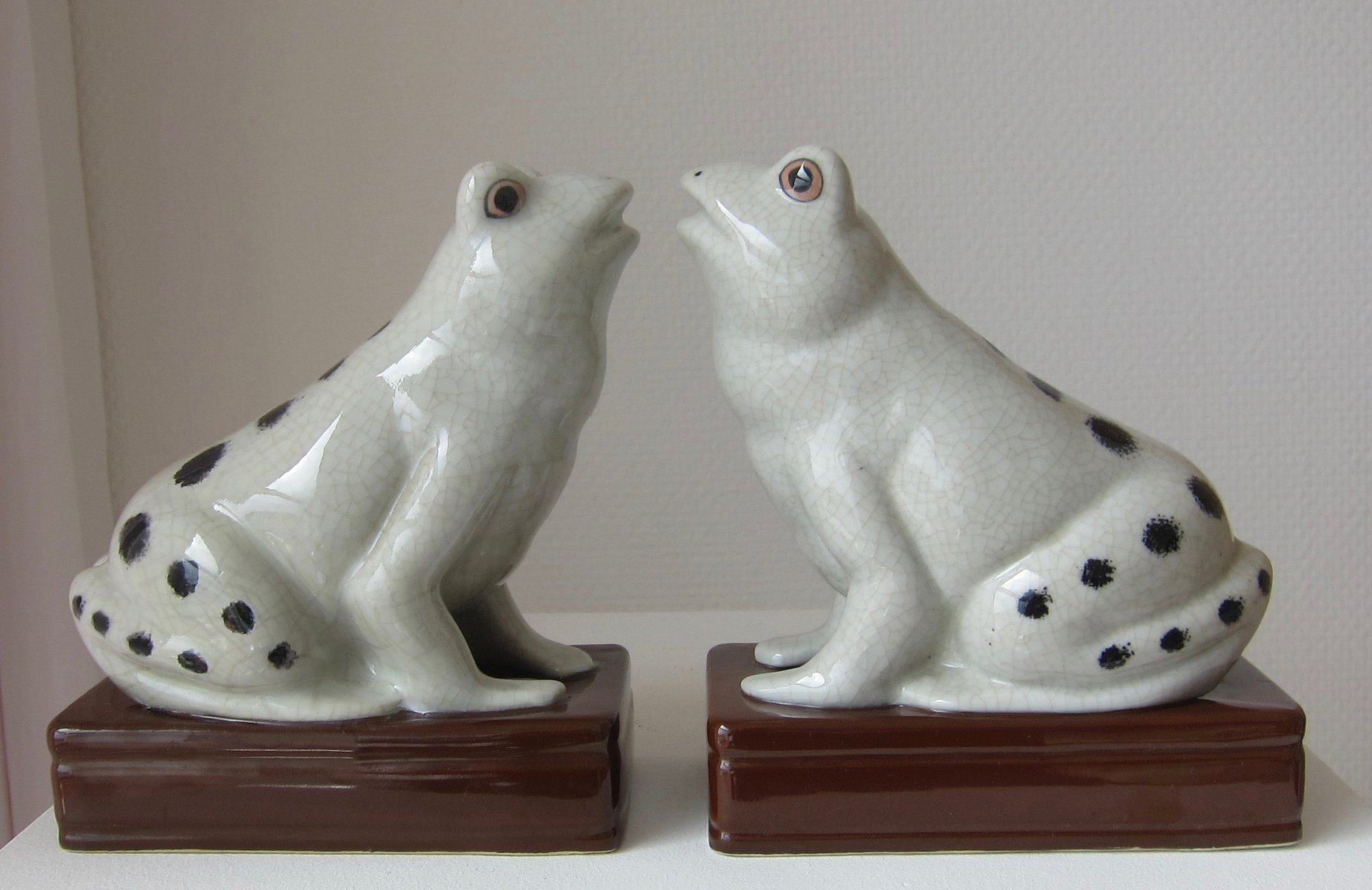 Mid-Century Scandinavian Craquelé Ceramic Frogs, 1950s, Set of 2 for ...