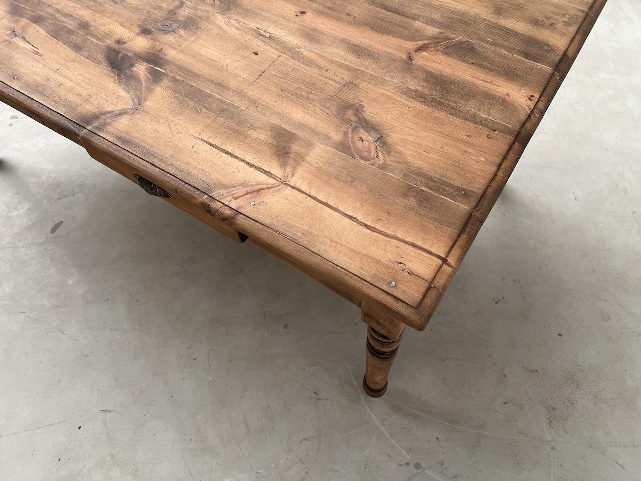 Antique Farm Table with 3 Drawers, 1950s for sale at Pamono