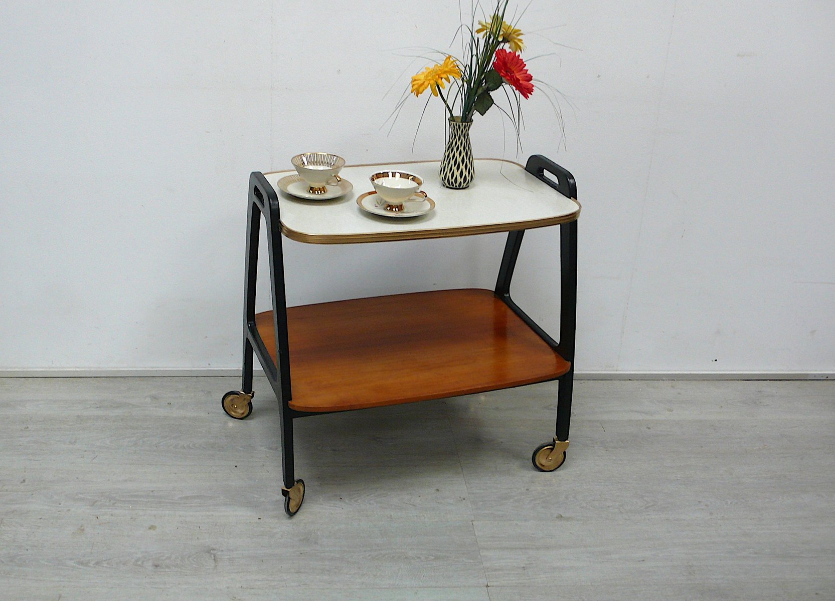 Mid-Century Modern German Serving Cart Tea Trolley from Opal Möbel ...
