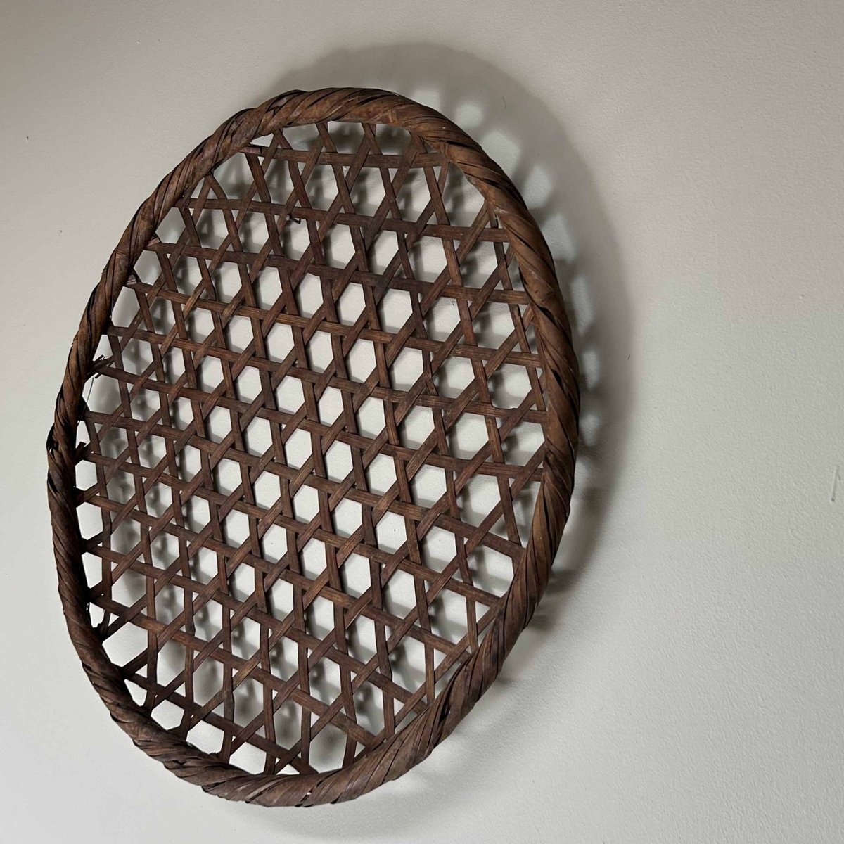 Japanese Hand-Woven Bamboo Harvest Basket, 1920s for sale at Pamono