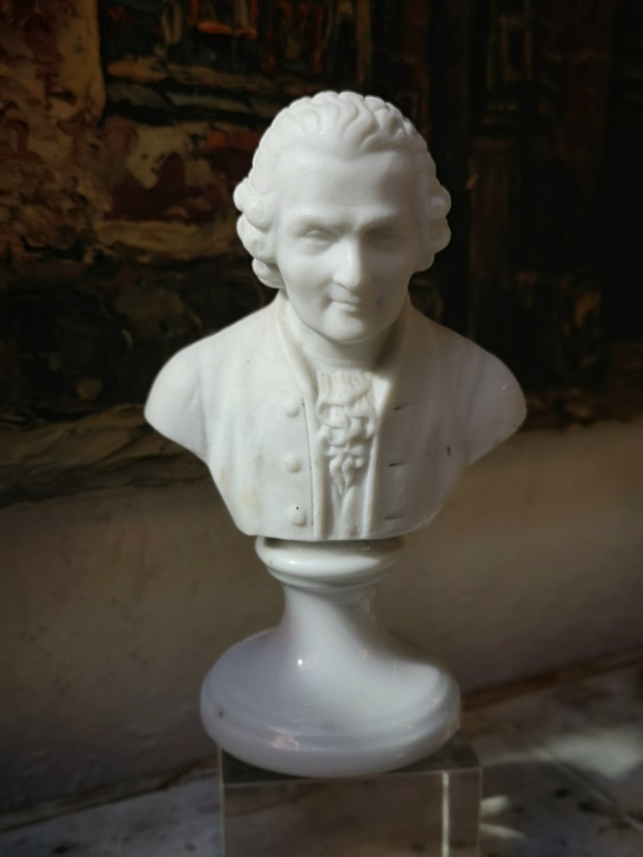 Philosopher Jean Jacques Rousseau Bust in Biscuit Porcelain, 1890s ...