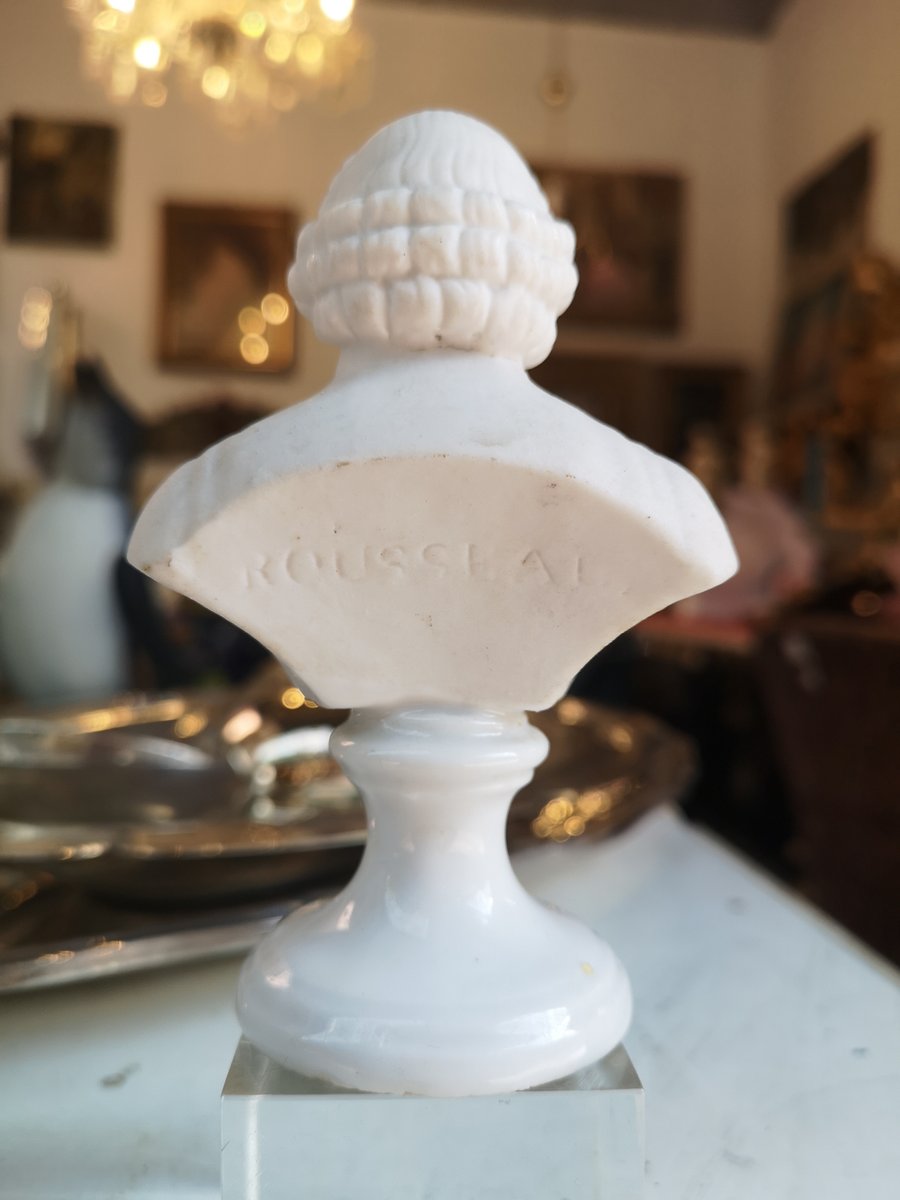 Philosopher Jean Jacques Rousseau Bust in Biscuit Porcelain, 1890s ...