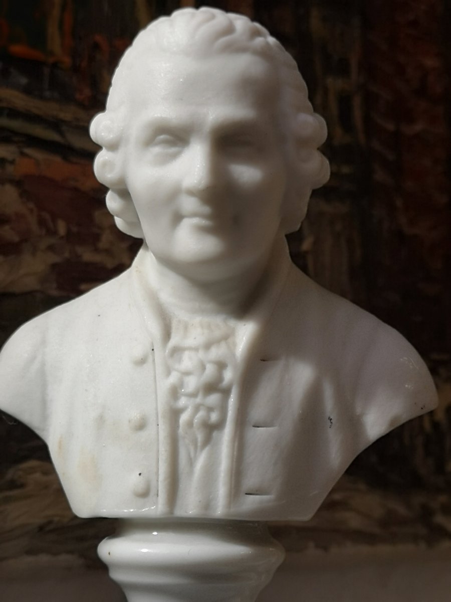 Philosopher Jean Jacques Rousseau Bust in Biscuit Porcelain, 1890s ...