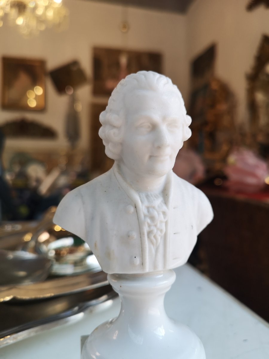 Philosopher Jean Jacques Rousseau Bust in Biscuit Porcelain, 1890s ...