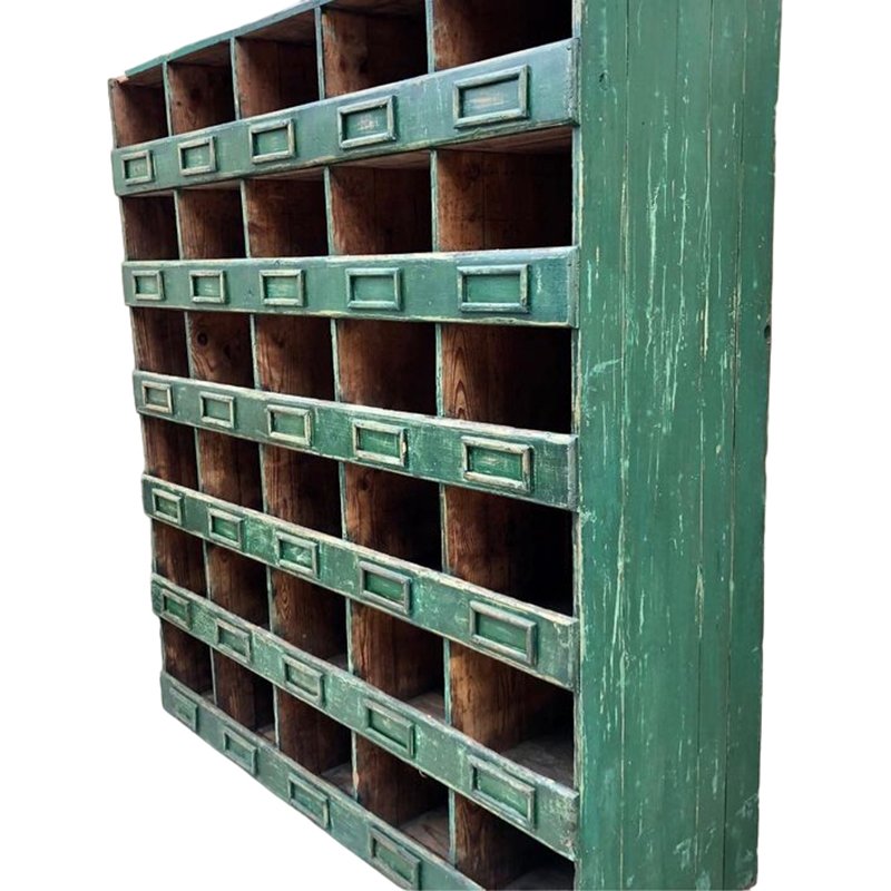 Mid-Century Industrial Spanish Wood File Shelving for sale at Pamono