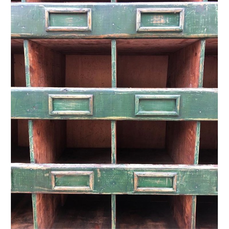 Mid-Century Industrial Spanish Wood File Shelving for sale at Pamono