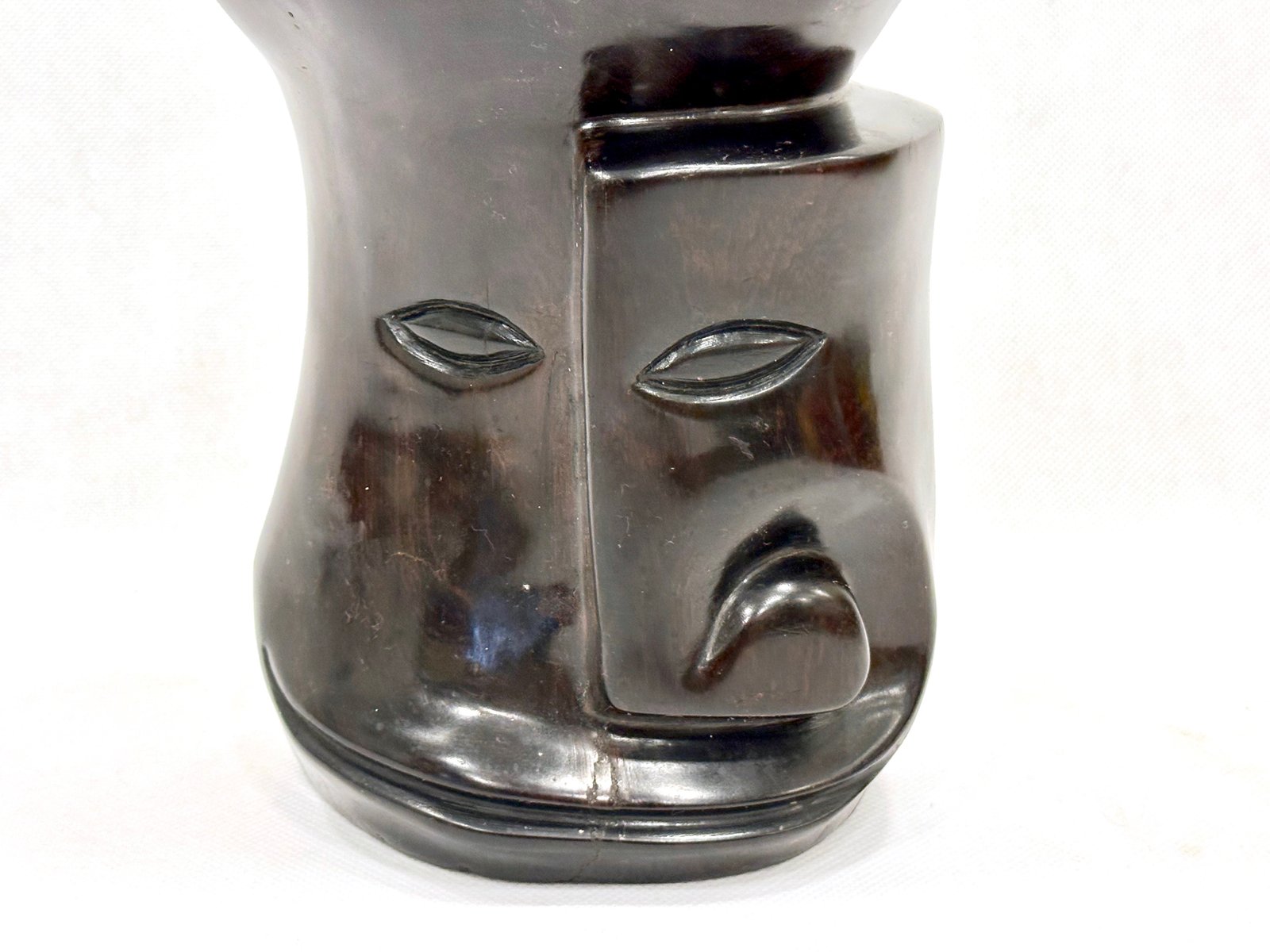 Mid-Century Cubist Ebony Wood Head Sculpture, 20th Century for sale at ...