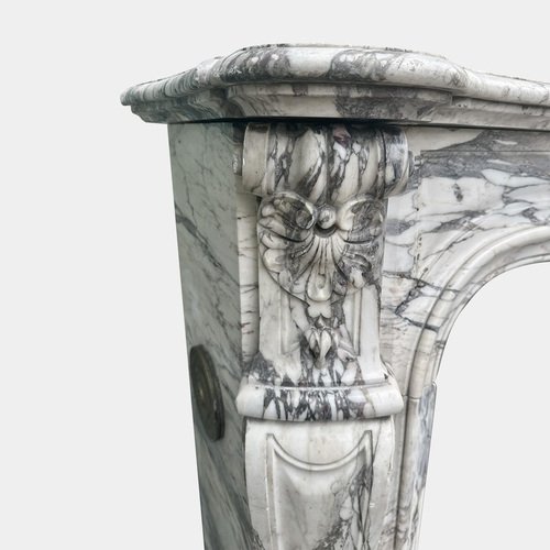 Französische Louis Xv Breche Violette Marmor Kaminsimse, 18. Jh., 2 Set ...