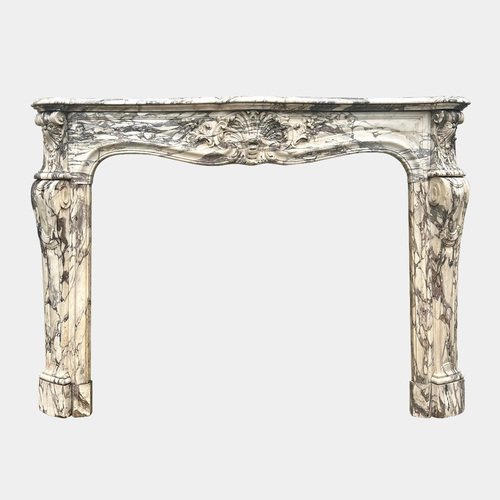 Französische Louis Xv Breche Violette Marmor Kaminsimse, 18. Jh., 2 Set ...