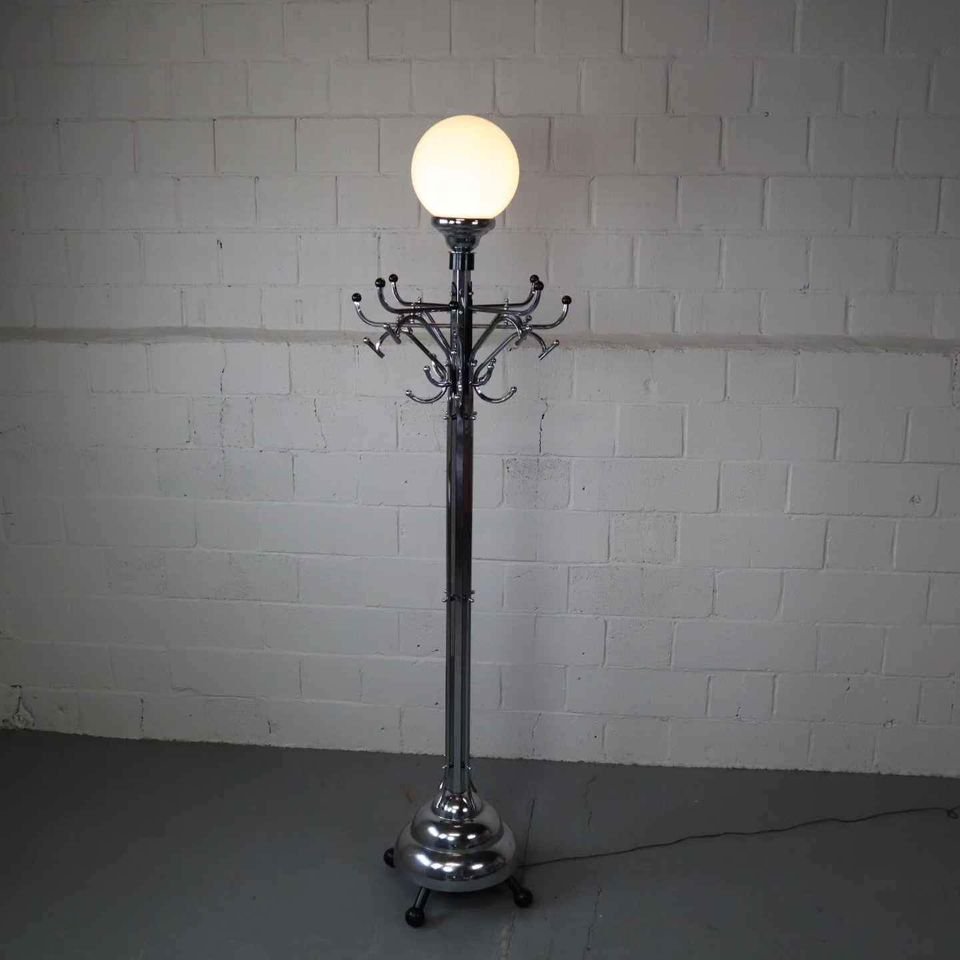 Large Art Deco Coat Rack/Floor Lamp, 1920s for sale at Pamono