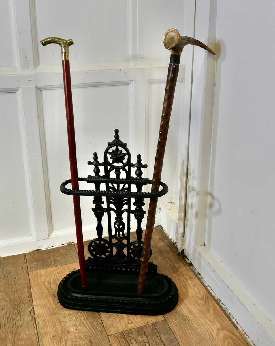 Victorian Cast Iron Walking Stick Stand or Umbrella Stand for sale at ...