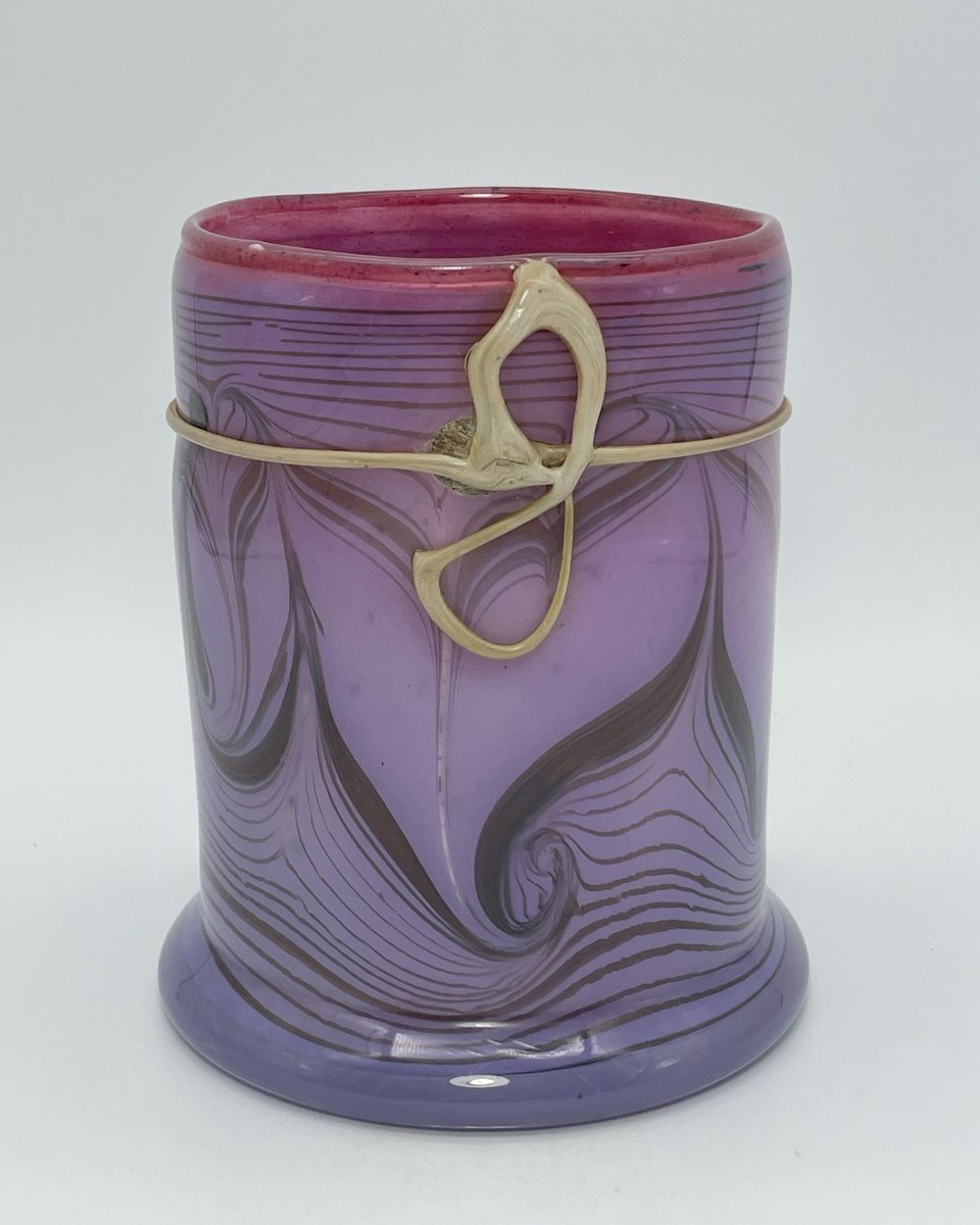 Vintage Cylindrical Glass Vase by Erwin Eisch, 1980s for sale at Pamono