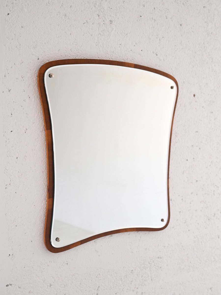 Vintage Mirror with Teak Frame, 1960s for sale at Pamono