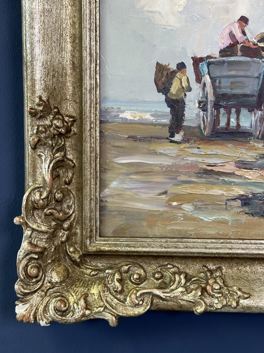 Harry Haerendel, Segelschiff auf Sand, 1890er-1910er, Öl auf Leinwand ...