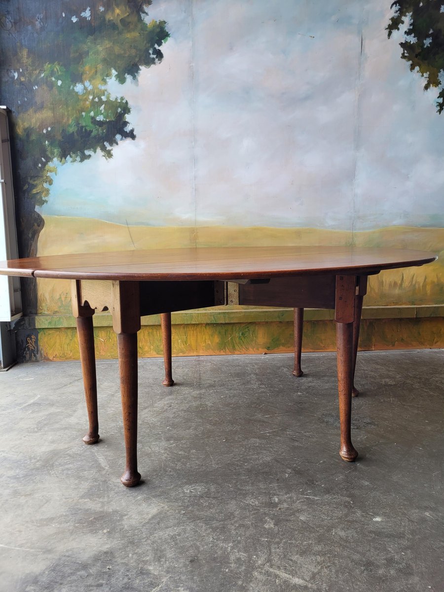 Large Oval Folding Oak Table for sale at Pamono