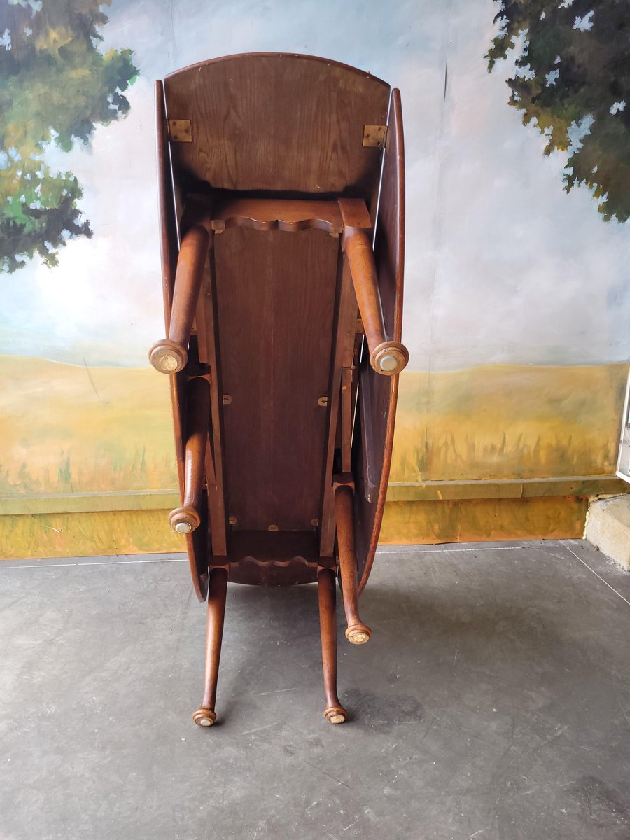 Large Oval Folding Oak Table for sale at Pamono