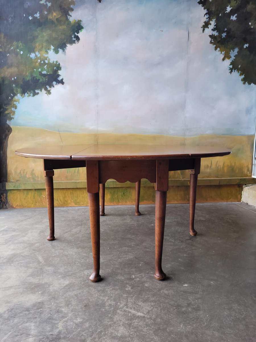 Large Oval Folding Oak Table for sale at Pamono