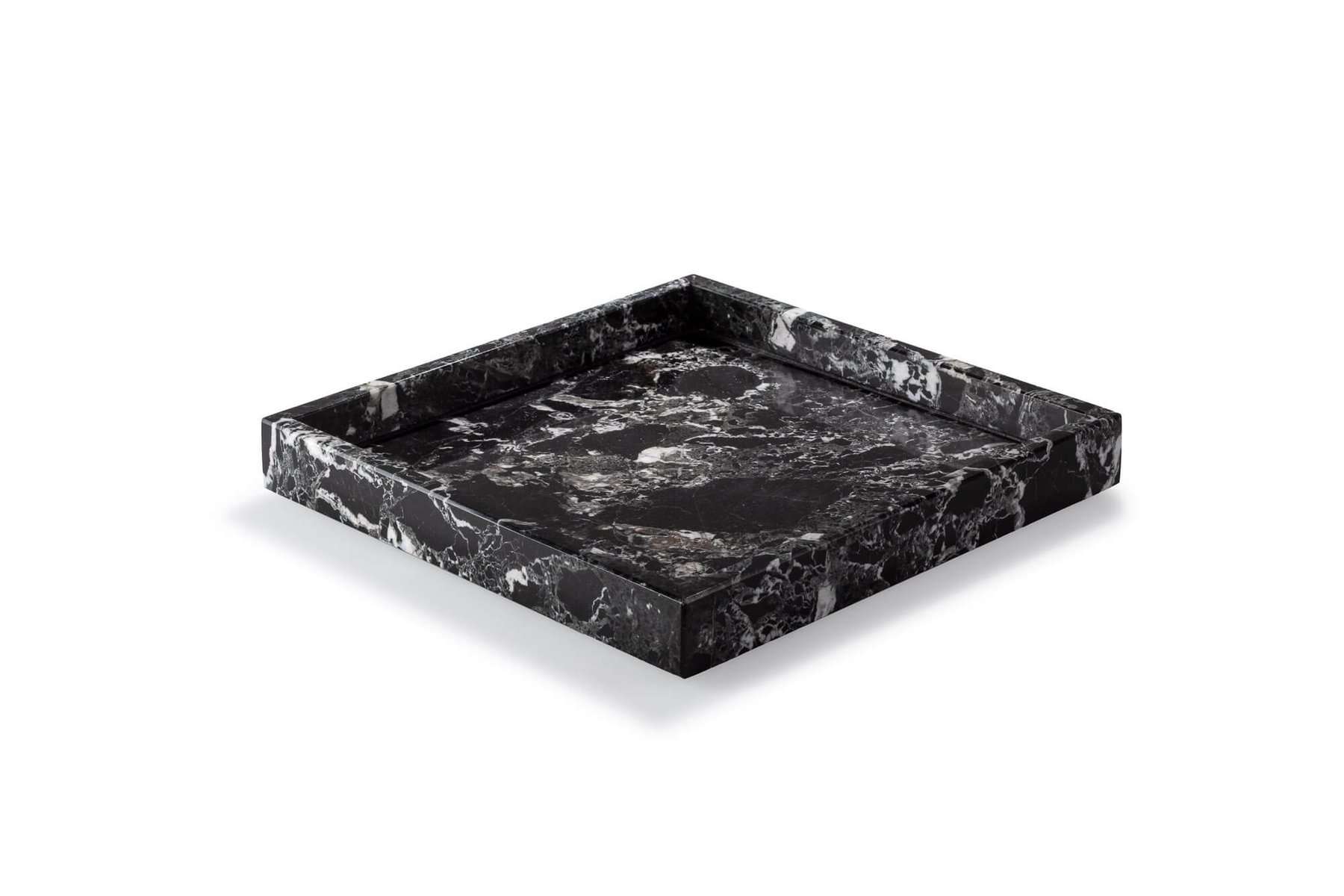 Black and White Marble Square Tray by Royal Bee Design for sale at Pamono