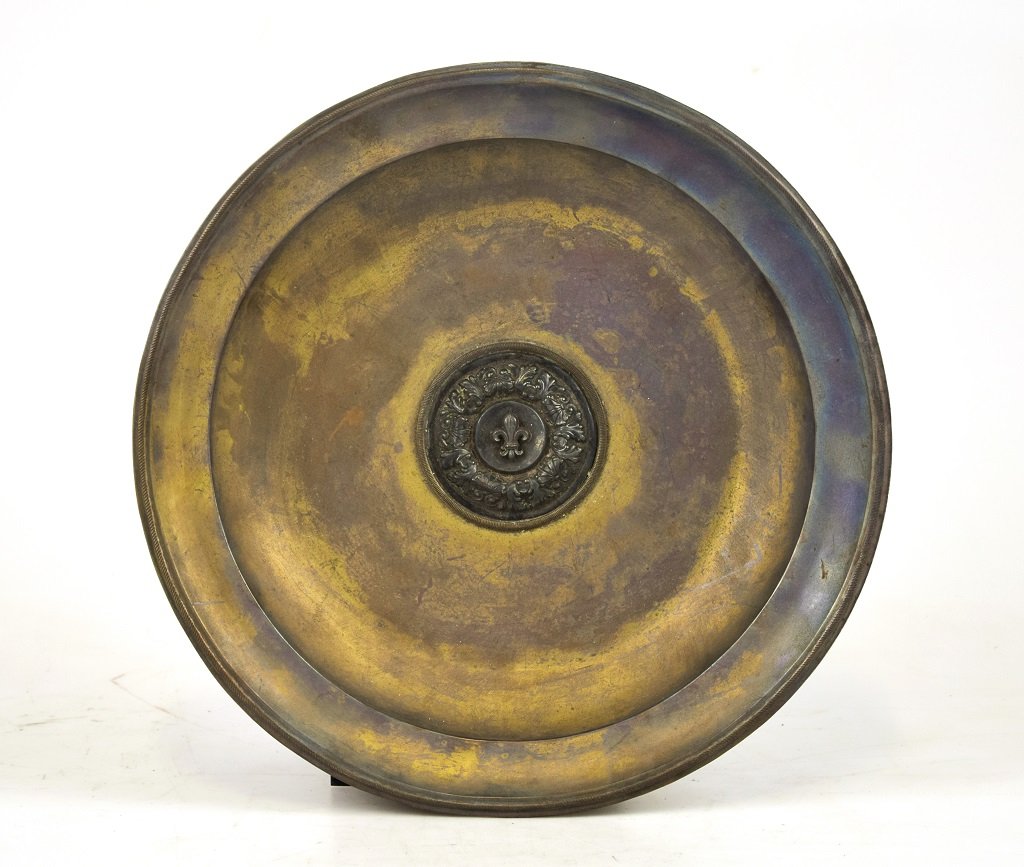 Late-18th Century Italian Decorative Pewter Alms Plate for sale at Pamono