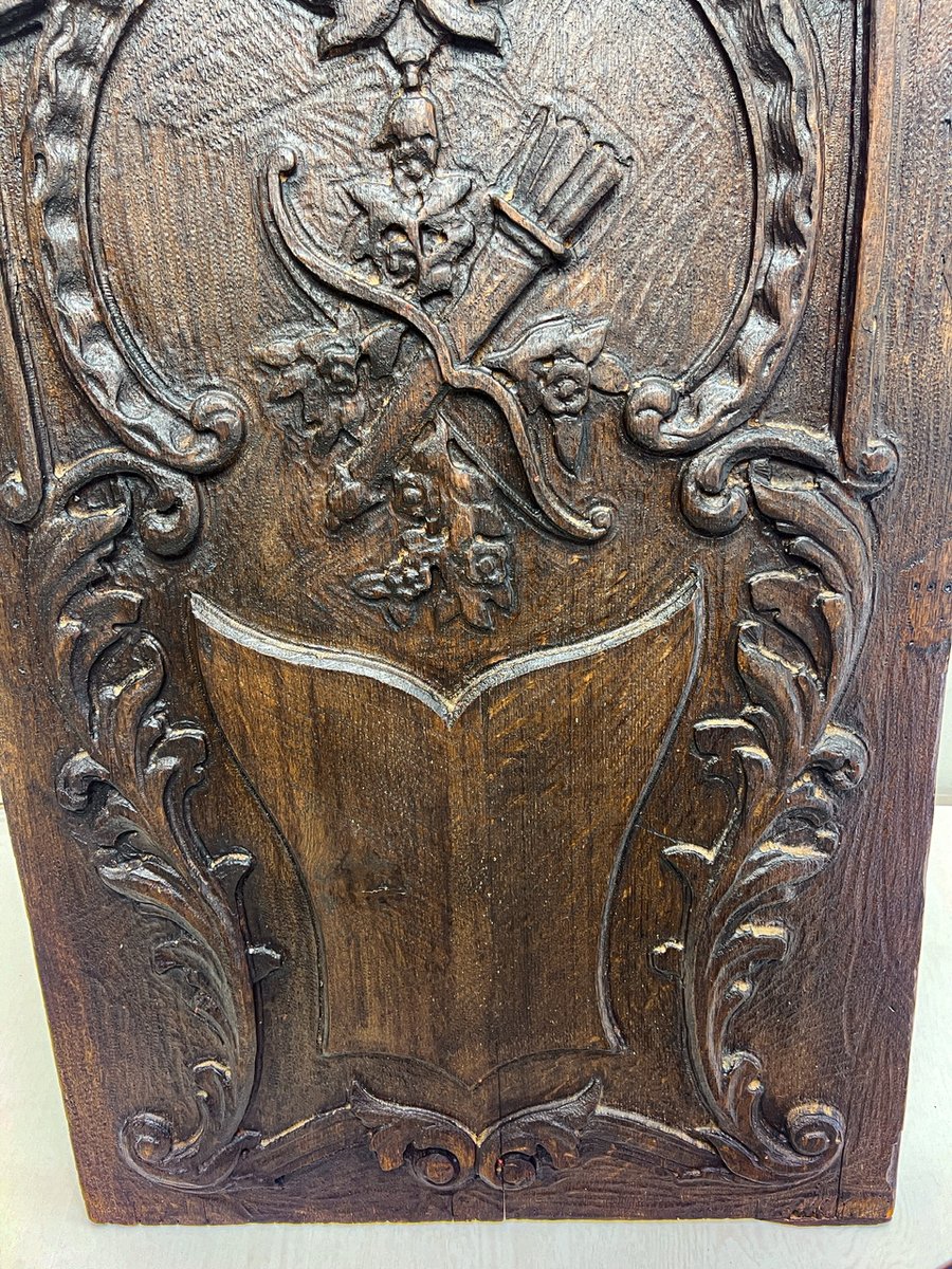 Relief Carved Oak Wood Wall Panel Plaque, 1920s for sale at Pamono