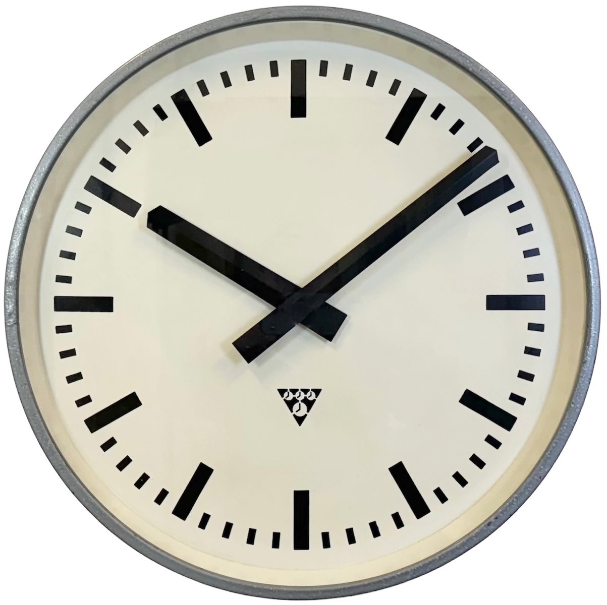 Large Industrial Grey Factory Wall Clock from Pragotron, 1960s for sale ...