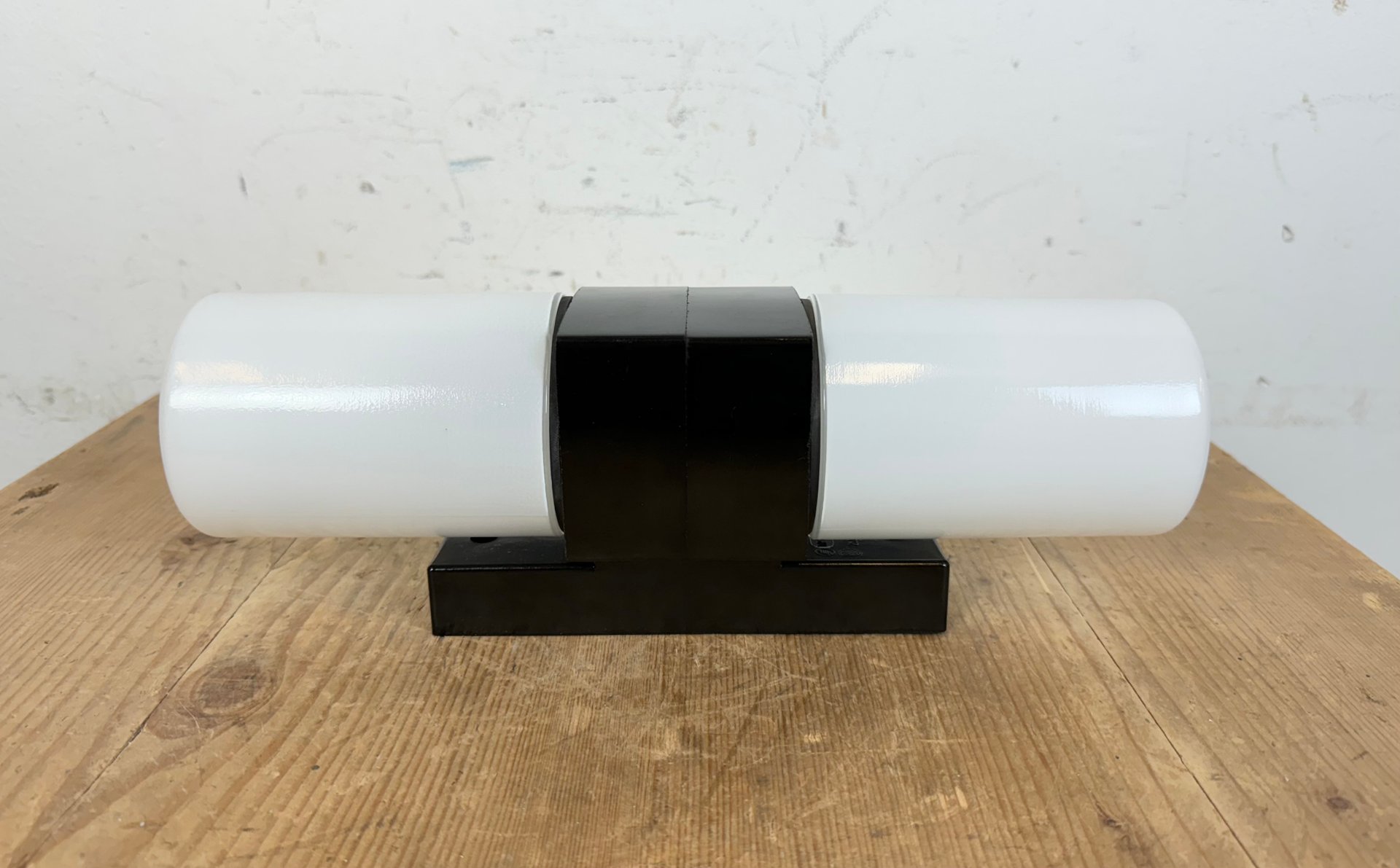 Industrial Brown Bakelite Wall Light with Milk Glass, 1960s for sale at ...
